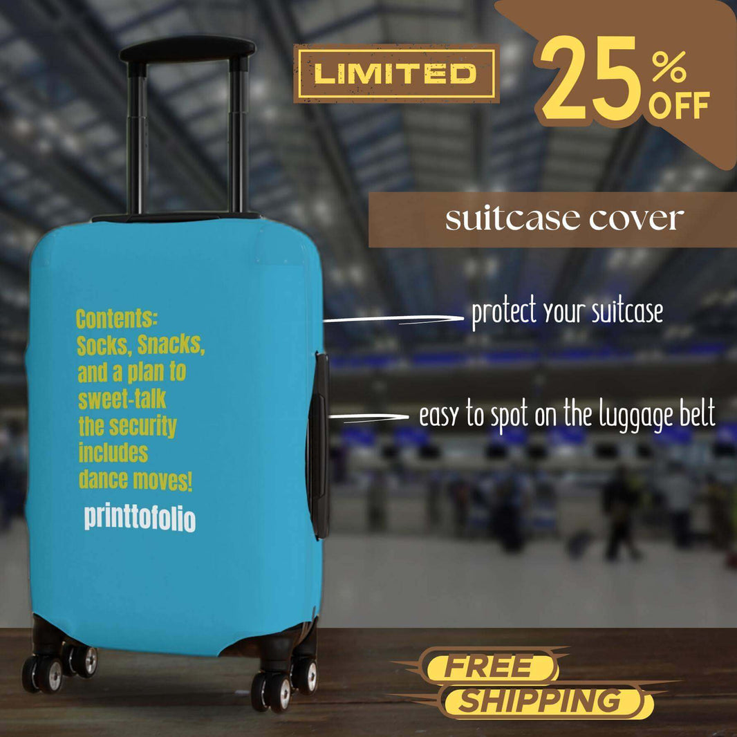 funny text Suitcase Protector.
